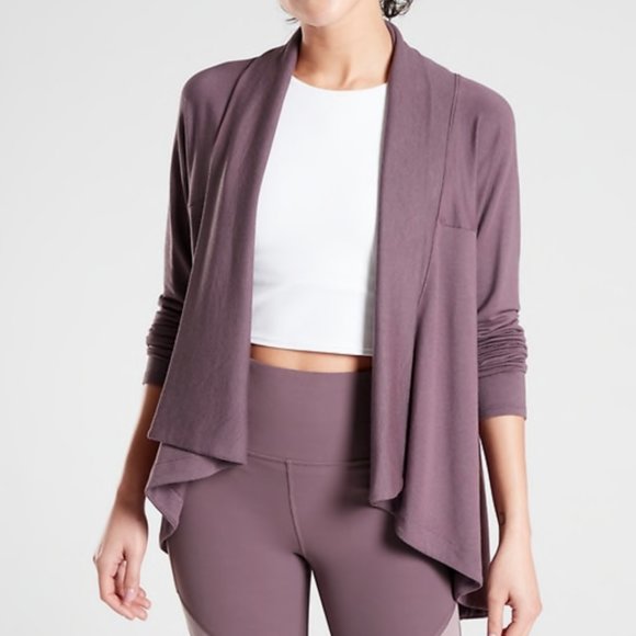 Athleta | Tops | Athleta Purple Long Sleeve Nirvana Wear Two Ways Wrap ...